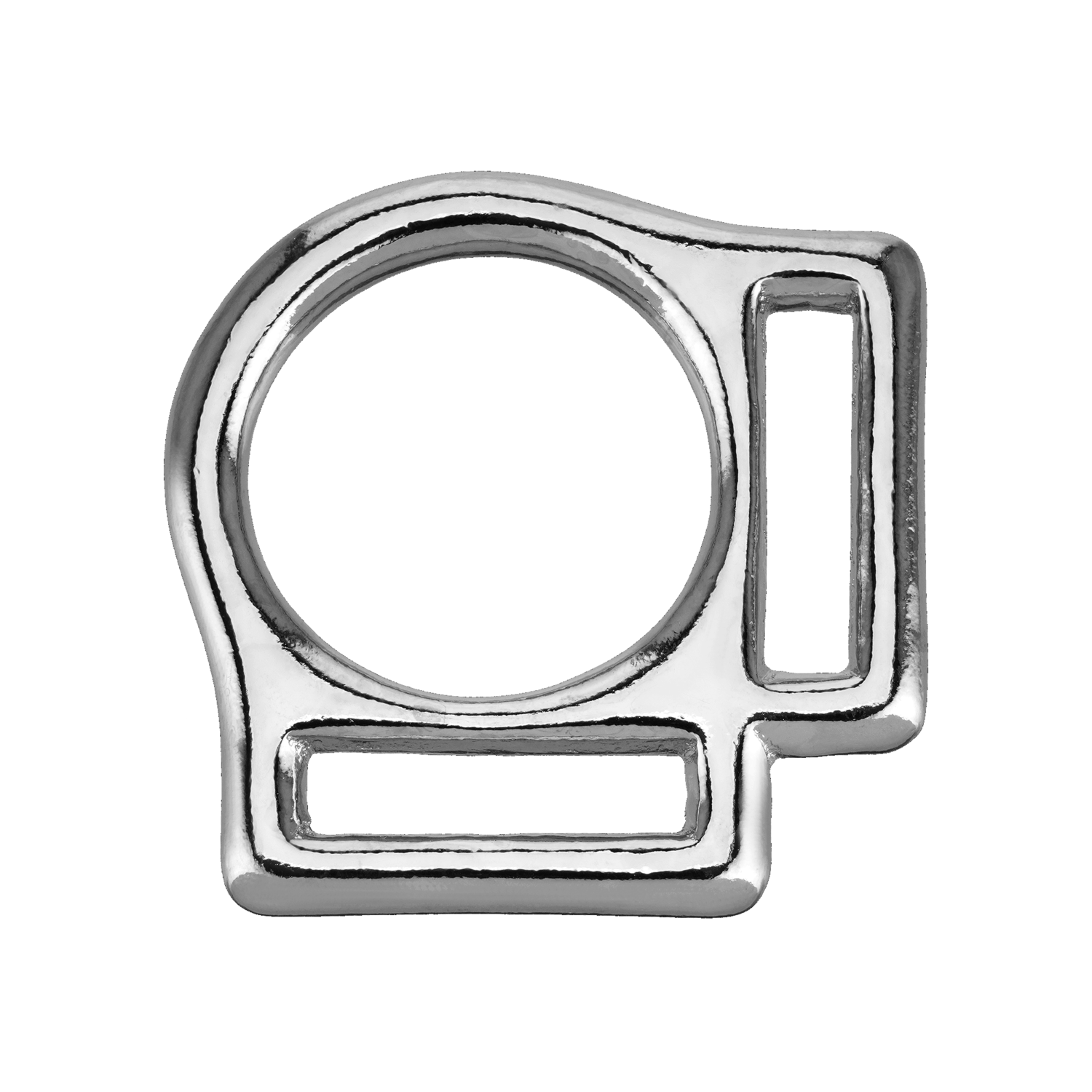 Halter square - brass nickel plated, 25 mm clear width