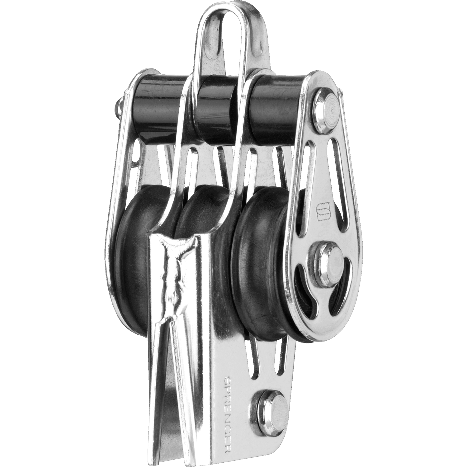 V-cleat block sliding bearing 6 mm - 3 sheaves, bow, becket | Sprenger.de