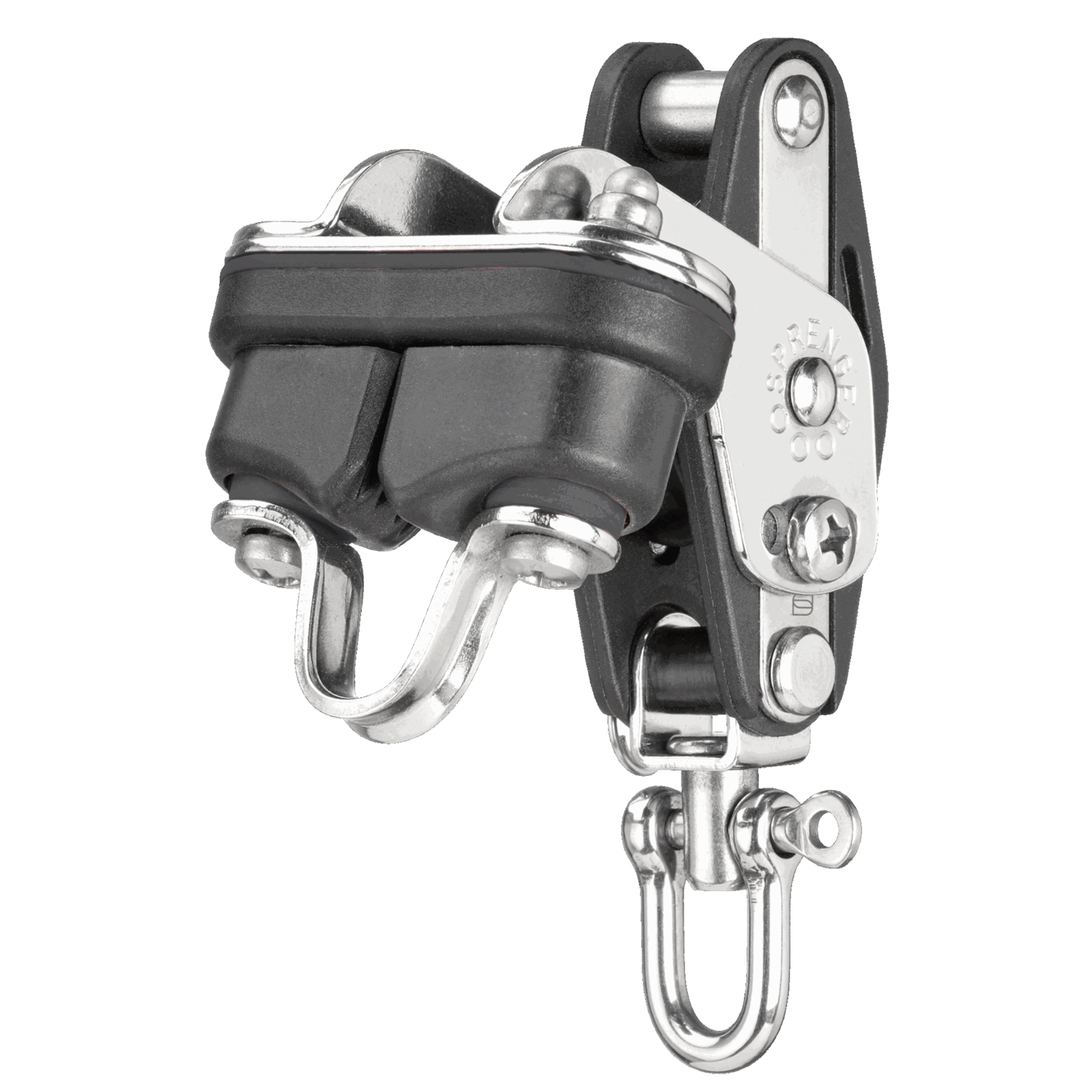 Mainsheet block ball bearing 8 mm - 1 sheave, swivel, becket, cam cleat ...