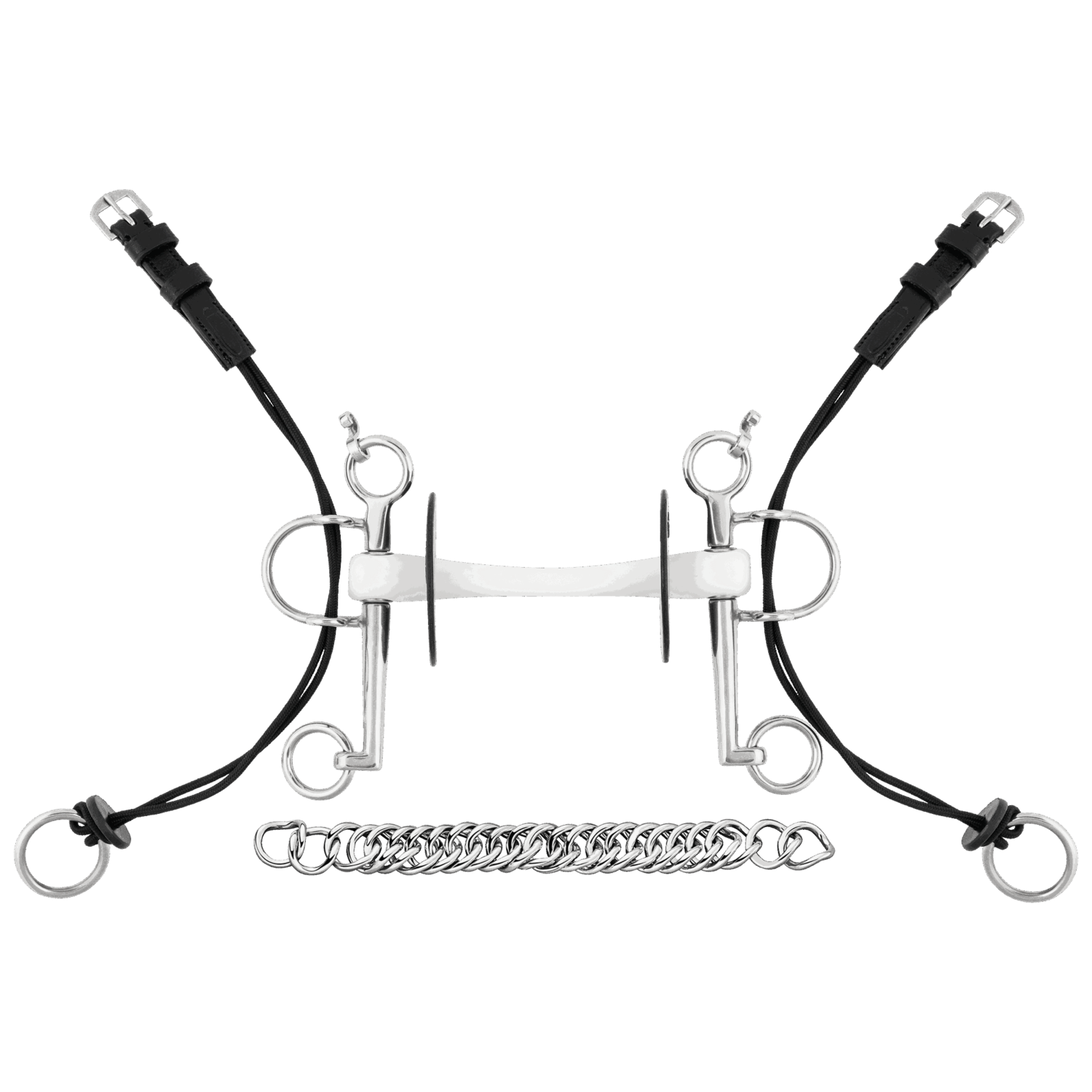 NATHE Gag Pelham 20 mm with straight Mullen Mouth and long cheeks ...